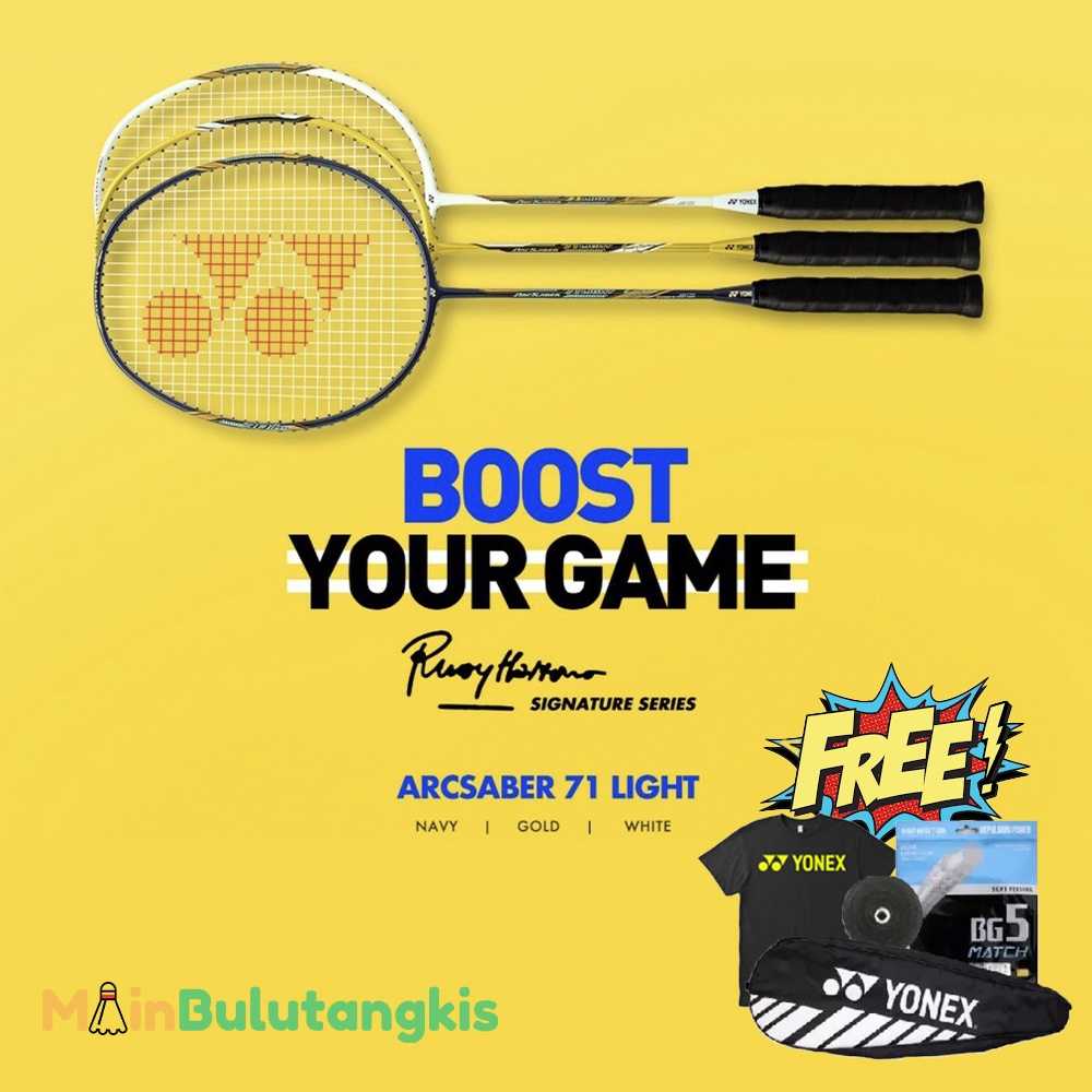 Jual FULLSET !! Raket Yonex Arcsaber 71 Light Rudi Hartono Original ...