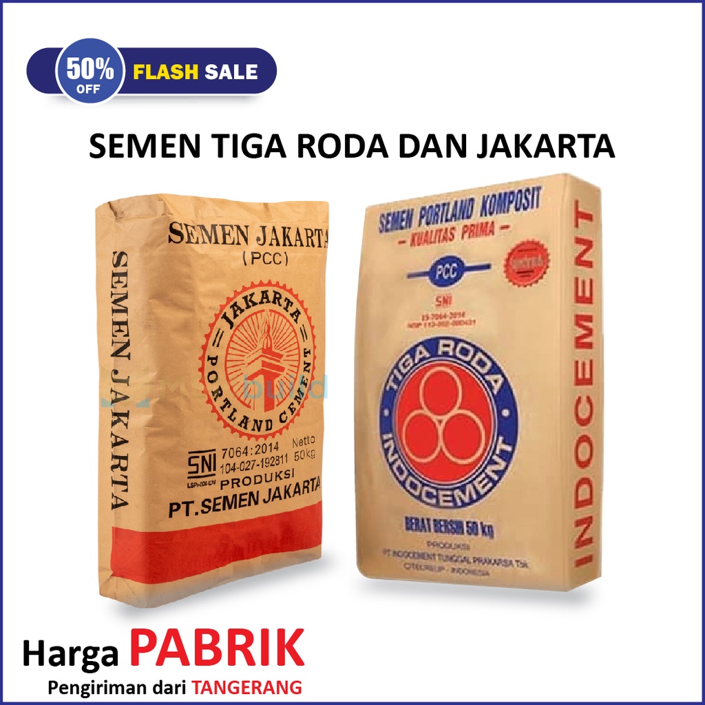 Jual semen 1 sak tiga roda dan jakarta untuk cor bangunan langsung dari pabrik | Shopee Indonesia