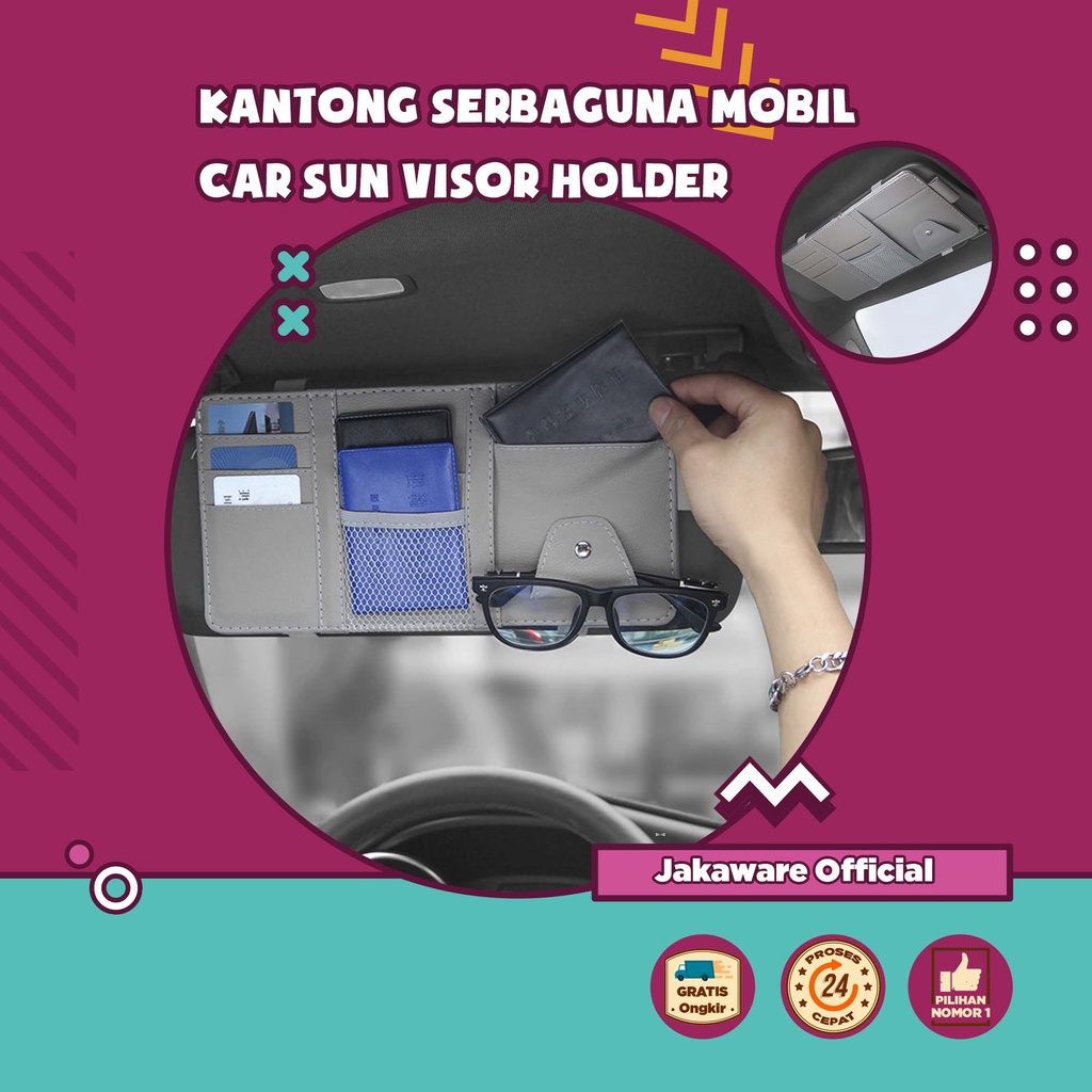 Jual SUDELI KANTONG SERBAGUNA MOBIL CAR SUN VISOR HOLDER SERBAGUNA ...