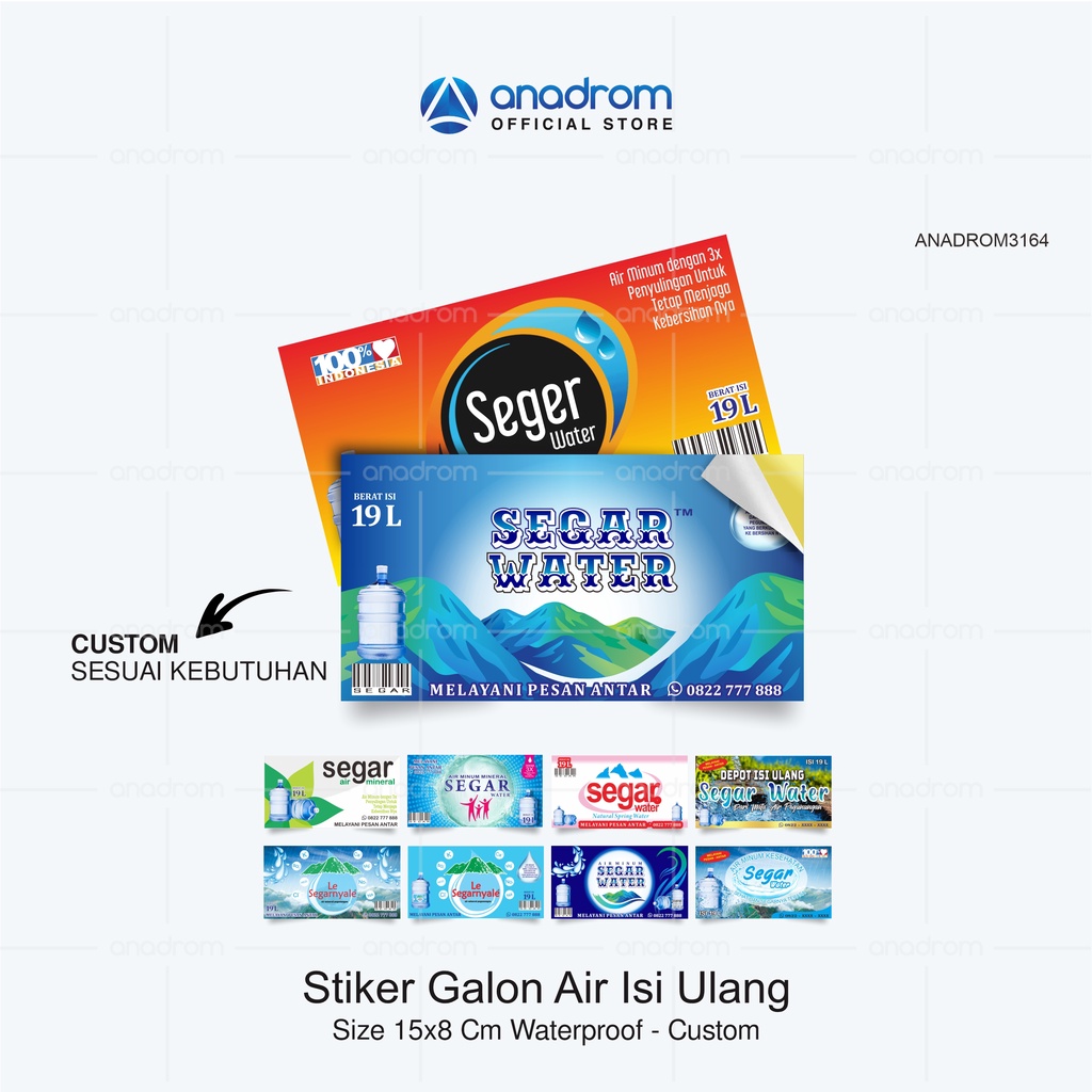 Jual Stiker Galon Air Isi Ulang | Stiker Galon Anti Air | Anadrom 3164 ...