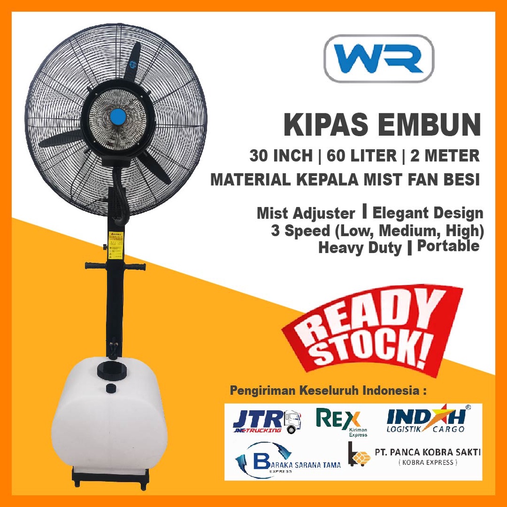 Jual Kipas Angin Semprot Embun Mist Fan Spray Fan 30inch 60liter 2Meter ...