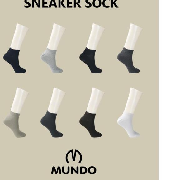 Jual MUNDO Men Sock Casual Sneaker Basic - Kaos Kaki Pria Pendek - ABU ...