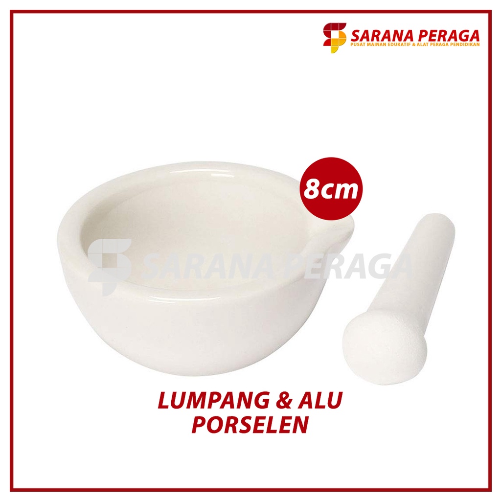 Jual SaranaPeraga - Lumpang dan Alu Porselen 8 CM Kaca - Alat Peraga ...