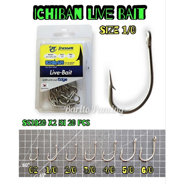 Jual Pioner SS1920 2x Ichiban Live Bait Size 1/0 Stainless Steel | Shopee Indonesia