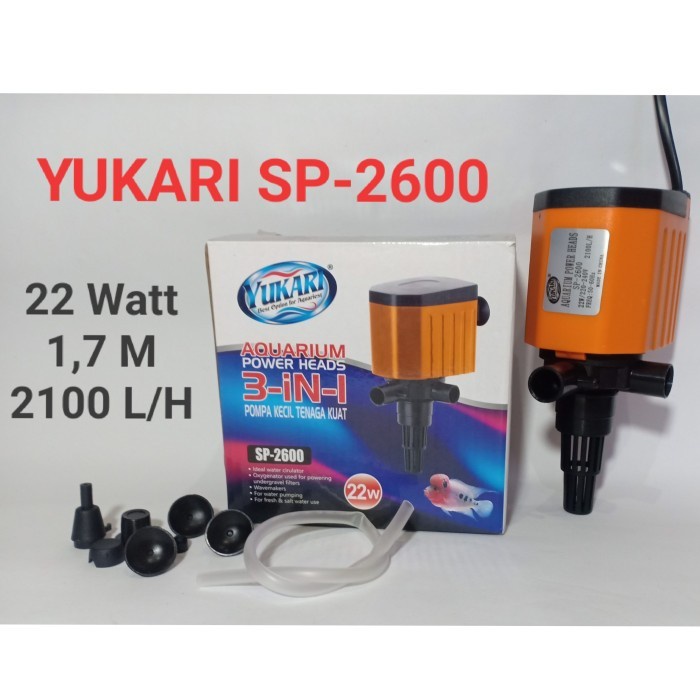 Jual Mesin Pompa Celup Power Head Aquarium YUKARI SP 2600 22 Watt Low Watt | Shopee Indonesia