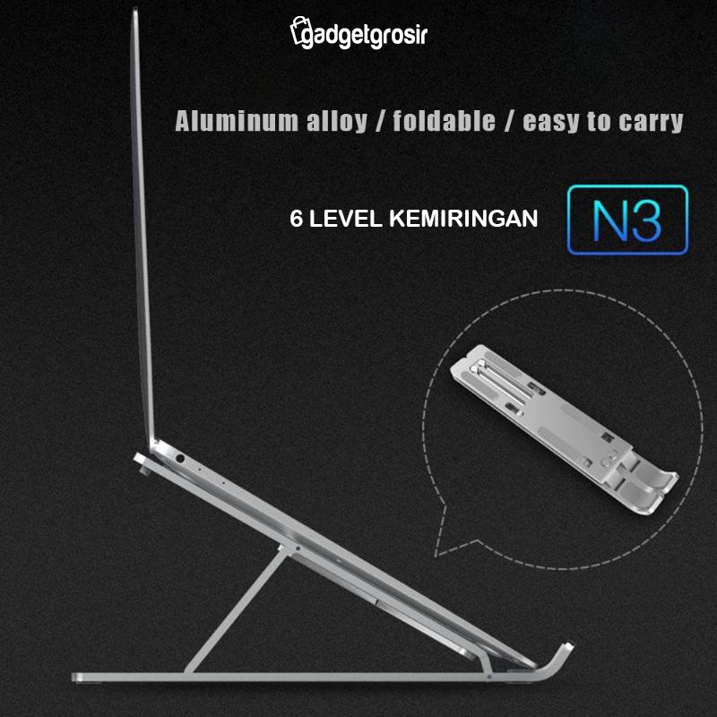Jual Stand Laptop Aluminium Holder Dudukan Peninggi Tab Portable Lipat Foldable Bahan Besi ...