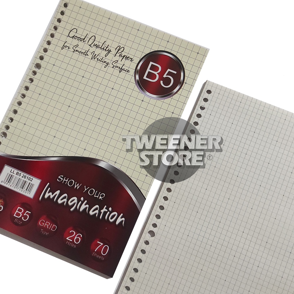 Jual [B5-KOTAK] Jojo Kertas Isi Binder B5 isi 70 Sheets Kotak-kotak/Grid | Loose Leaf LLB5 26102 ...