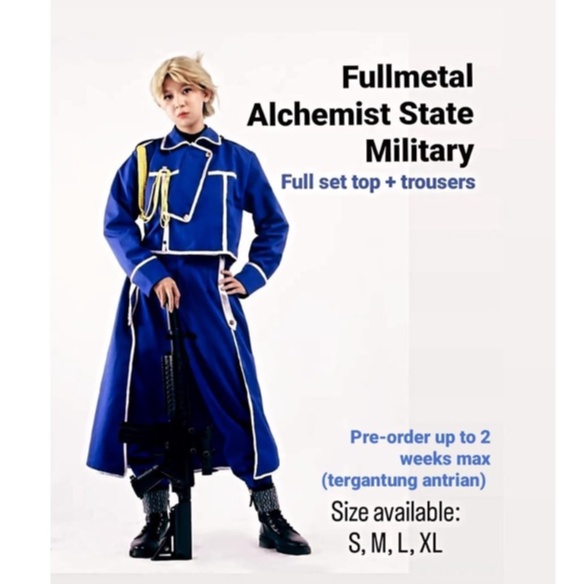 Jual COSTUME COSPLAY FULLMETAL ALCHEMIST RIZA HAWKEYE ROY MUSTANG MARIA ...