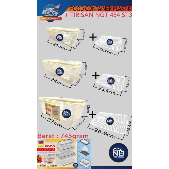 Jual KOTAK food container box + Tirisan tempat makan plastik Nagata NGT ...