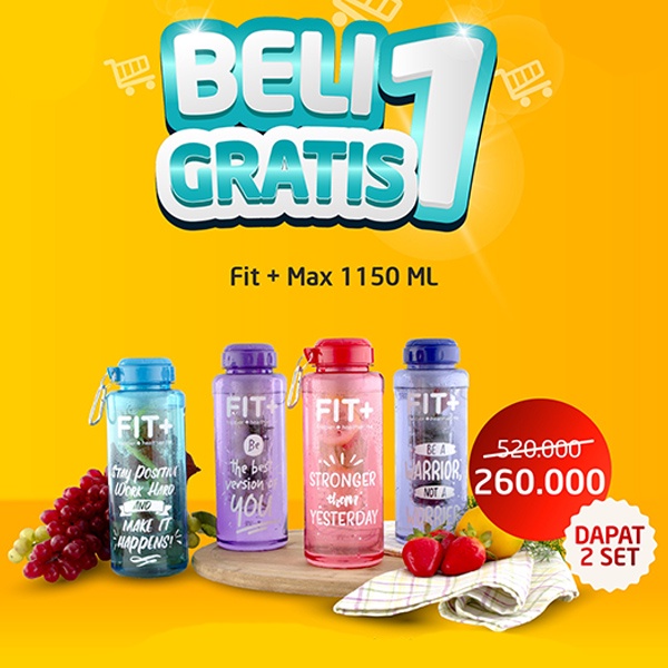 Jual Promo Beli 1 Set Dapat 1 Set Botol Infused Water 1150 ml Tidak ...