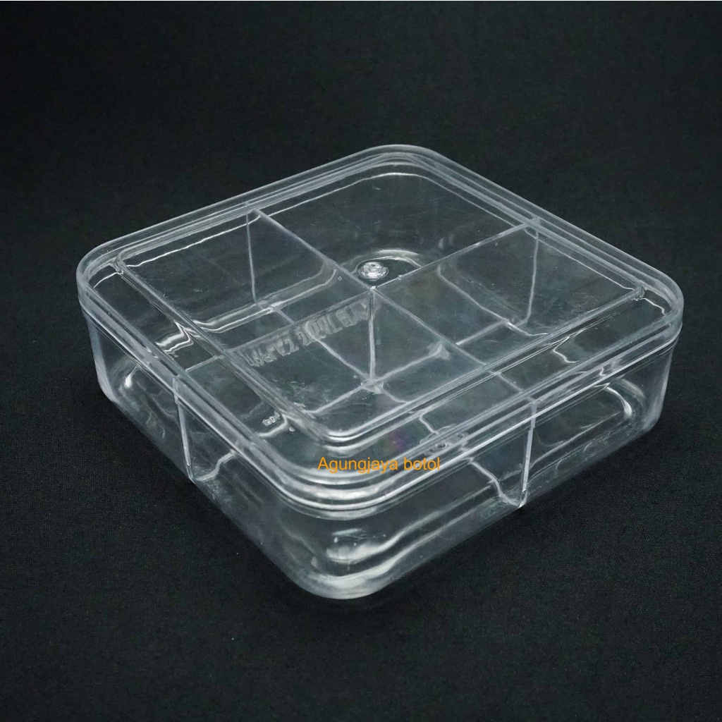 Jual Toples Kue 500 Gr Sekat 4 Kotak / Toples Kue / Toples Acrilic ...