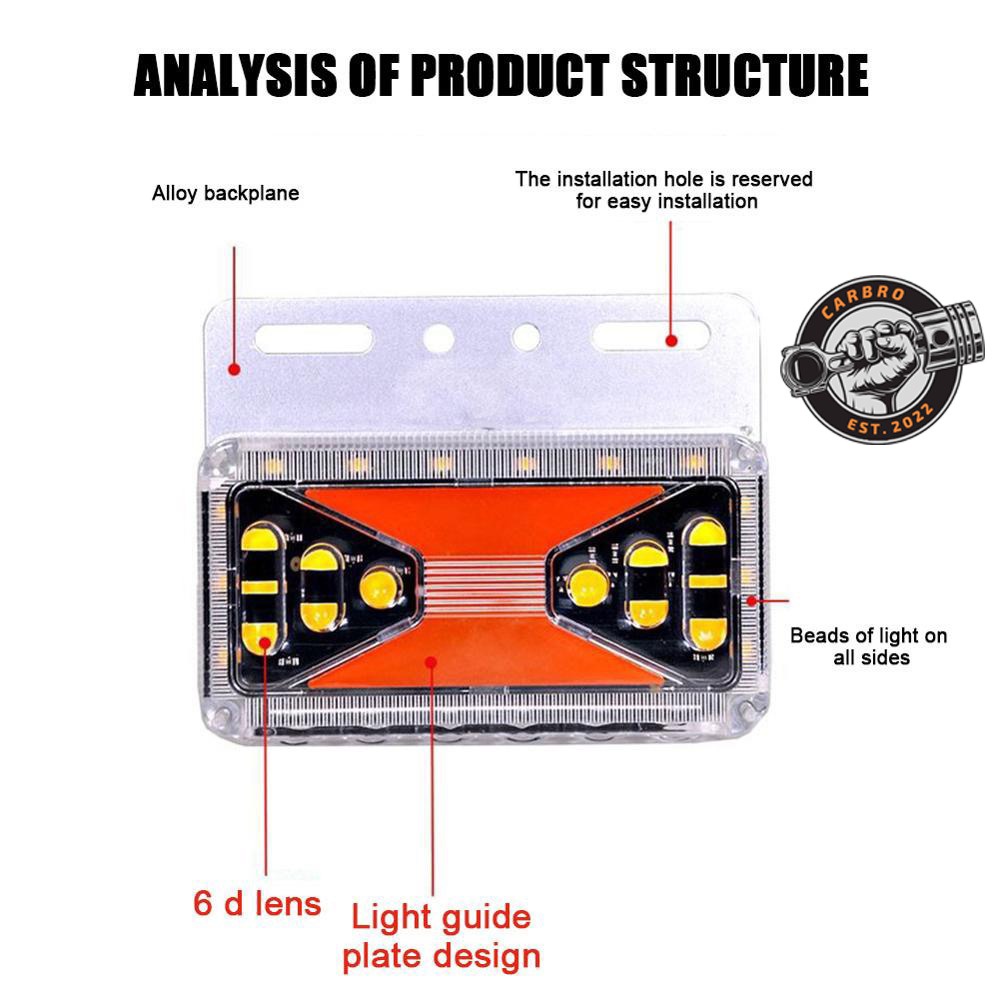 Jual Lampu Bak Truk 24V Sein Running /LED Bak Truck Segitiga Model ...