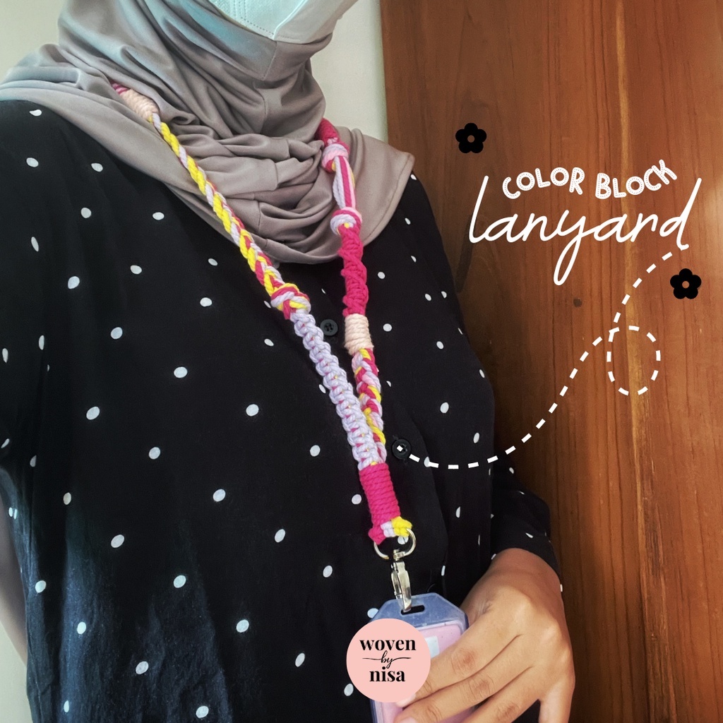 Jual Color Block Lanyard - Gantungan ID card - Tali ID card - Macrame ...