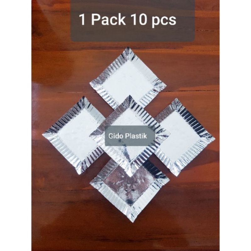 Jual 10 pcs Piring kertas perak ulang tahun kue,lepek snack/piring ...