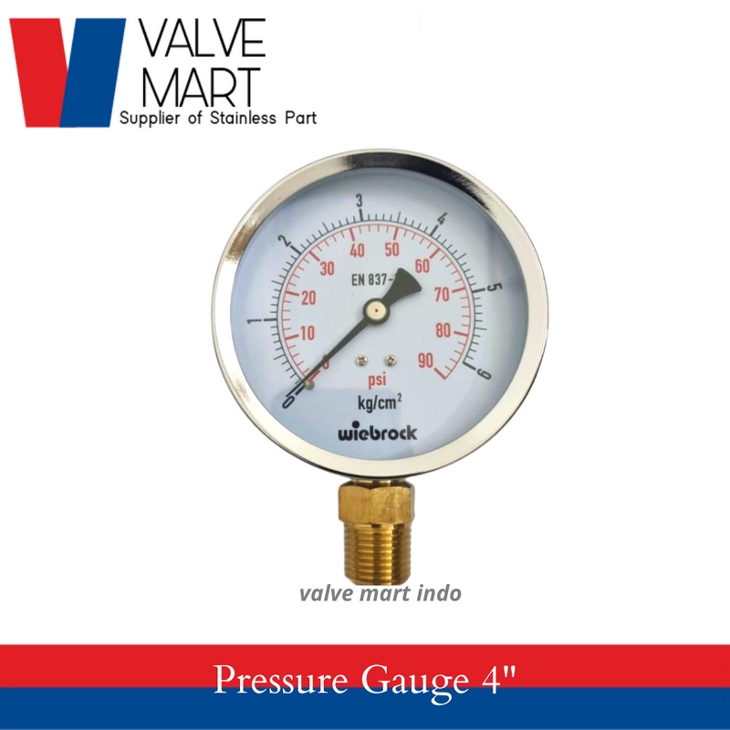 Jual Manometer 4" Inch / Pressure Gauge 2.5-250 Kg/cm2 Diameter 4" inch ...