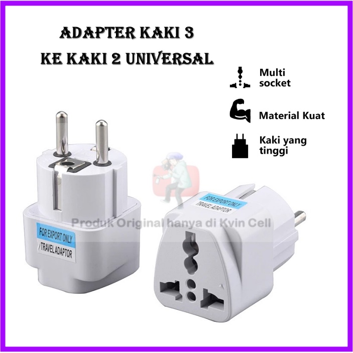 Jual Over Steker Adaptor Kaki 3 ke 2 Travel Adapter Universal | COLOKAN ...