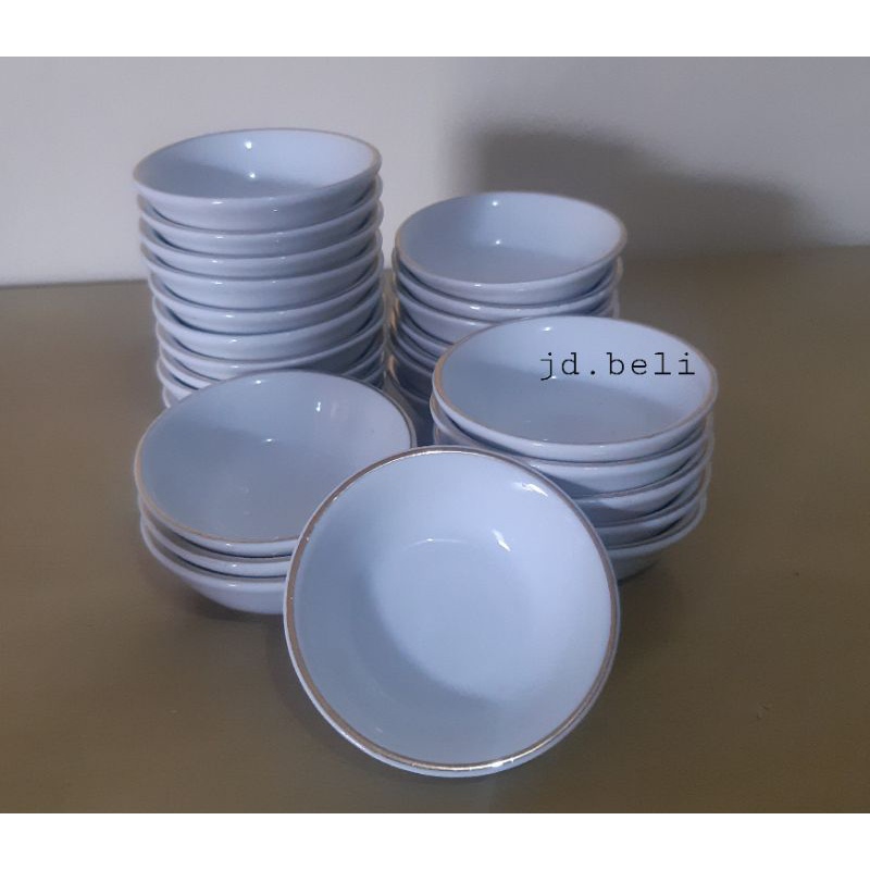 Jual Piring sambal list emas/Piring saus saos kecap/Wadah sambal saus ...