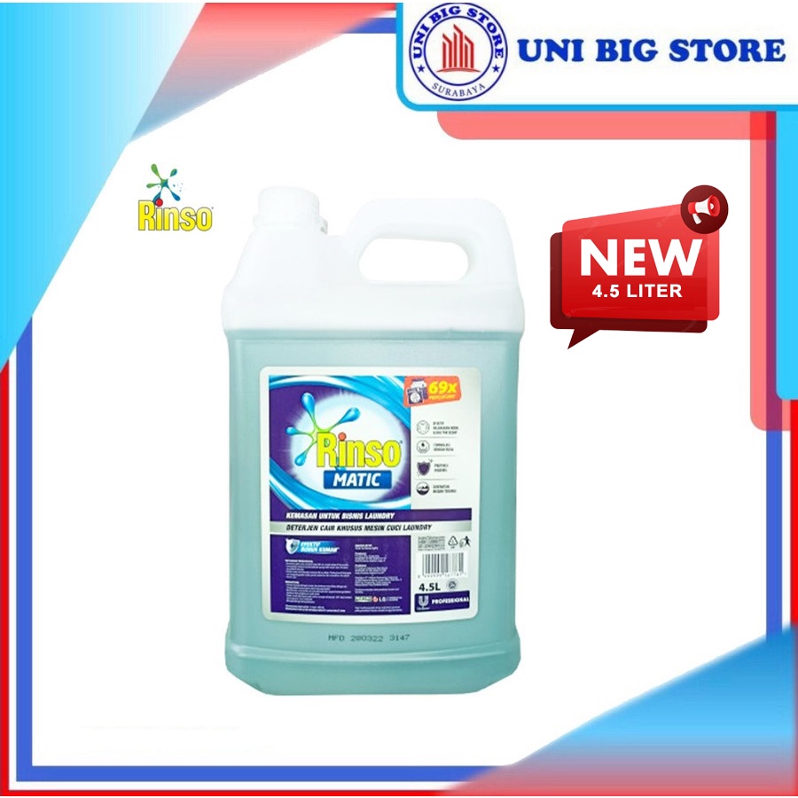 Jual Rinso Matic Liquid Cair Detergent 4.5 Liter Sabun 5 Liter Sabun ...