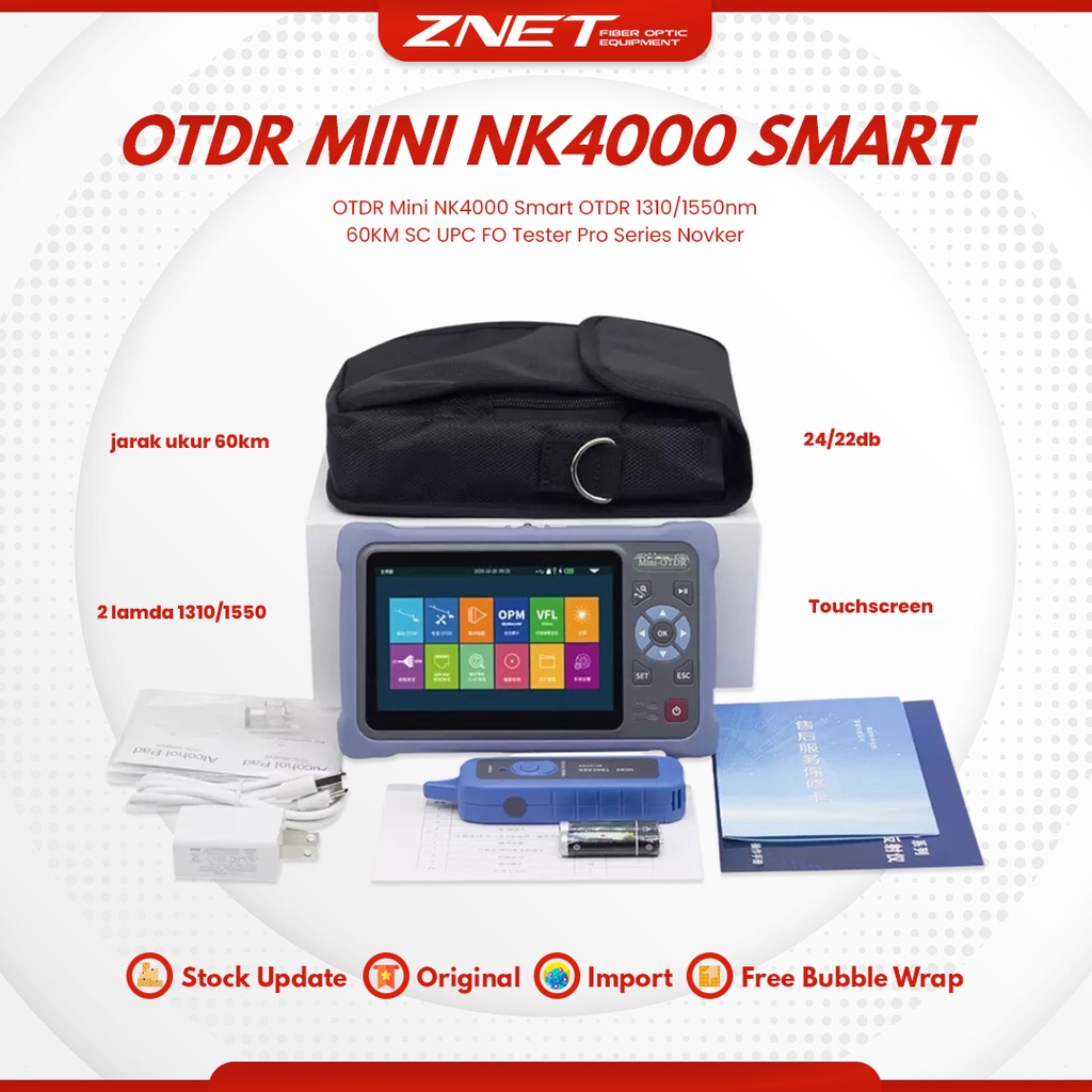 Jual OTDR Mini NK4000 Smart OTDR 1310/1550nm 60KM SC UPC FO Tester Pro ...