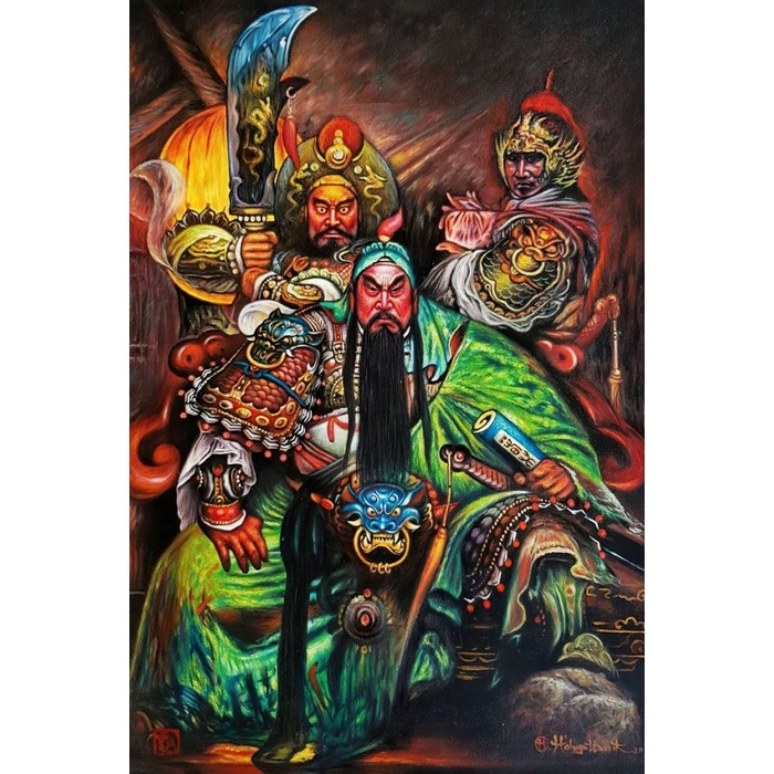 Jual Repro Digital Lukisan Gambar Dewa Kwan Kong Pengawal Konghucu God ...