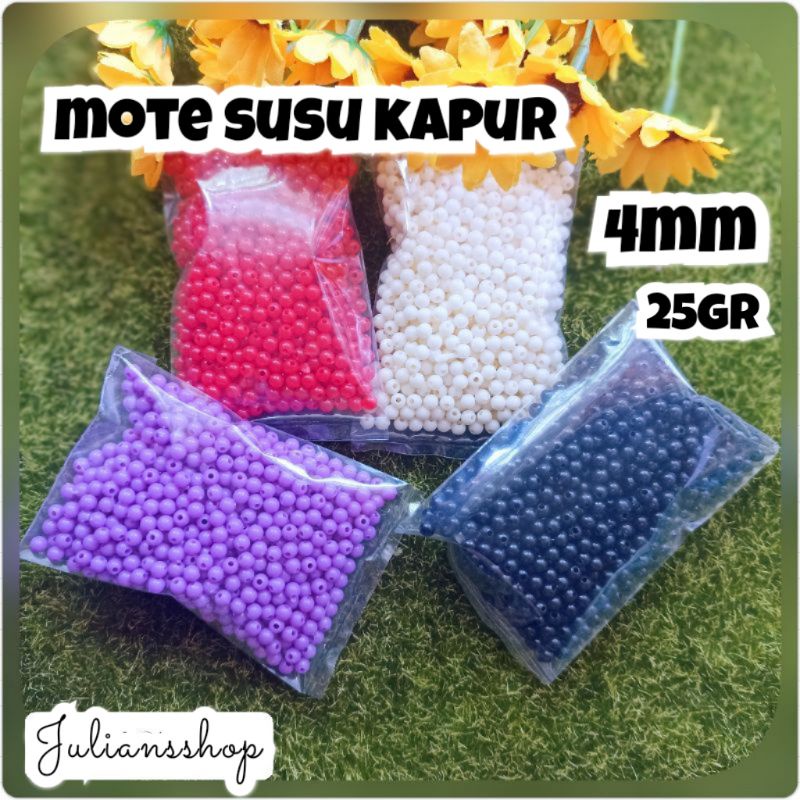 Jual 400 Pcs Butir Manik 4mm Mote SUSU KAPUR Bulat Bahan Meronce Banyak Pilihan Warna | Shopee ...
