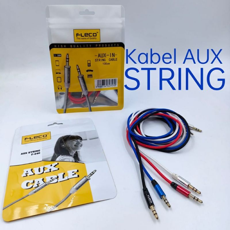 Jual Kabel AUX Fleco F440 String Metal Kabel Audio Suara Jernih Jack 3 ...
