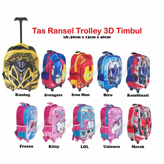 Jual Transformer Tas 3D Timbul Koper Ransel Anak Sekolah SD/TK Tas Trolley | Shopee Indonesia
