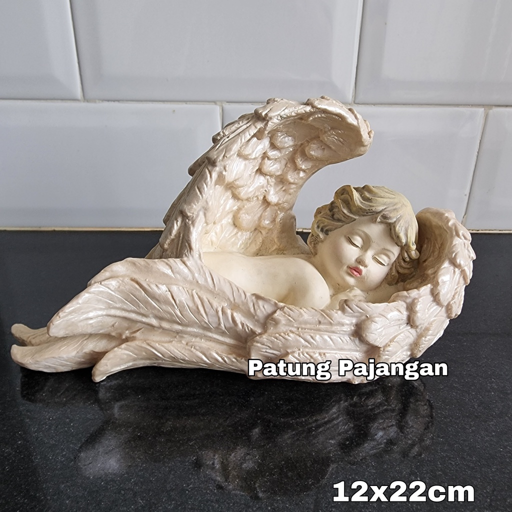 Jual patung pajangan angel tidur besar miniatur malaikat dekorasi rumah ...