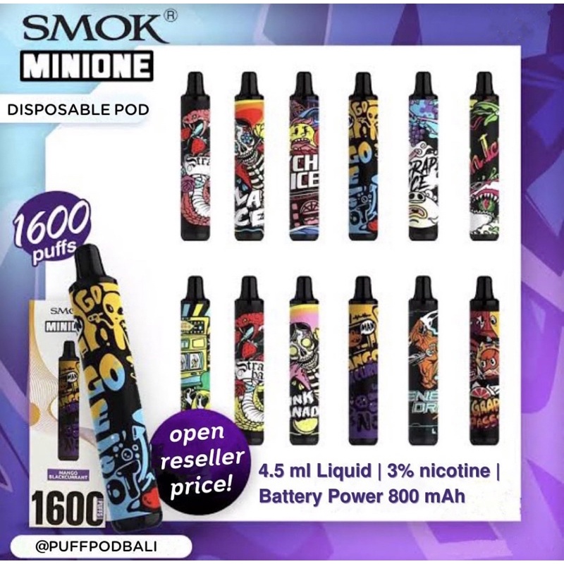 Jual SMOK MINONE 1600 Disposable Pod / Disposable Vape | Shopee Indonesia