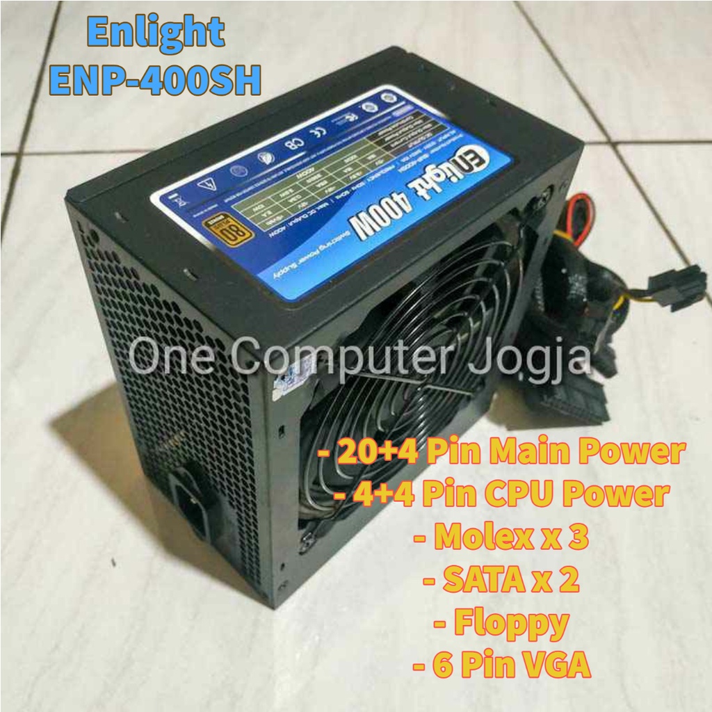 Jual enlight 450W 420w 400w enp 420ba 400sh 6pin 80 plus 80+ power ...
