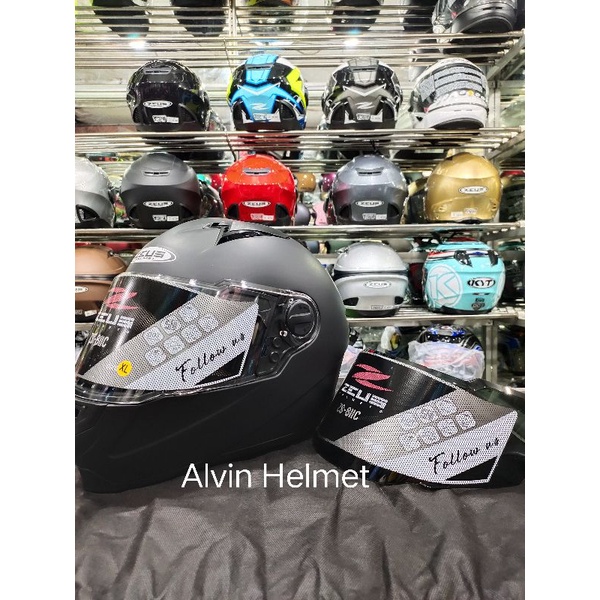Jual helm zeus 811c flat visor hitam doff / helm full face zeus 811c ...