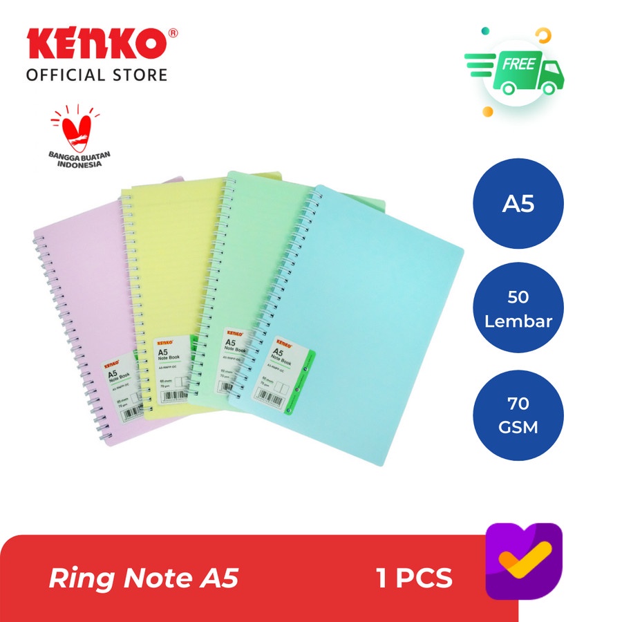 Jual Notebook Kenko A5 RNPP Pastel Color Ring Note | Shopee Indonesia