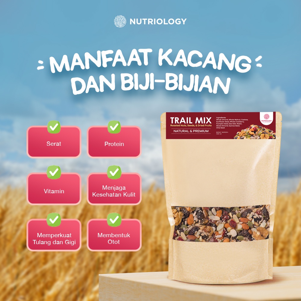 Jual Trail Mix Nutriology 250 gr Roasted Nut Seed Dried Fruit Cemilan Enak Diet Sehat Praktis ...