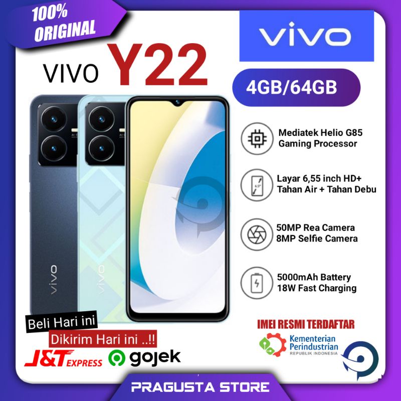 Jual Vivo Y22 Ram 4/64GB New 100% Segel Garansi Resmi Vivo Indonesia ...
