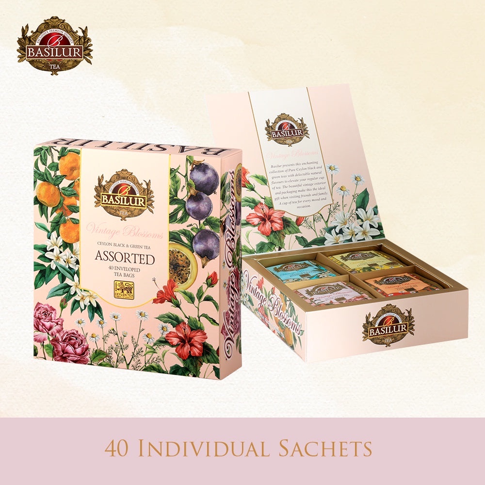 Jual Basilur Tea Vintage Blossoms Gift Box (40 Assorted Sachets ...