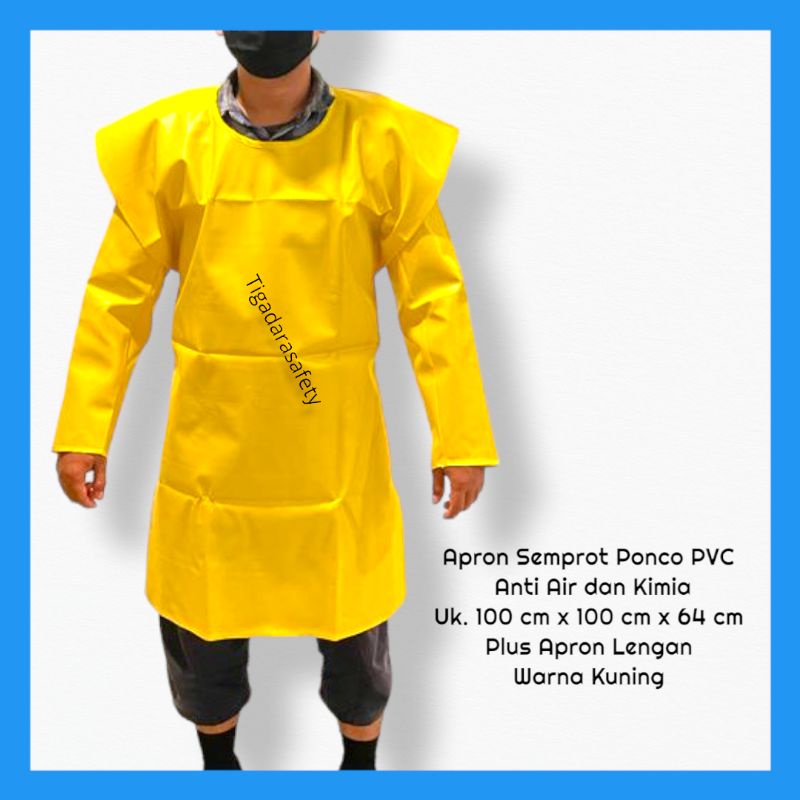 Jual Apron Semprot Ponco PVC Plus Apron Lengan PVC Anti Air dan Anti ...