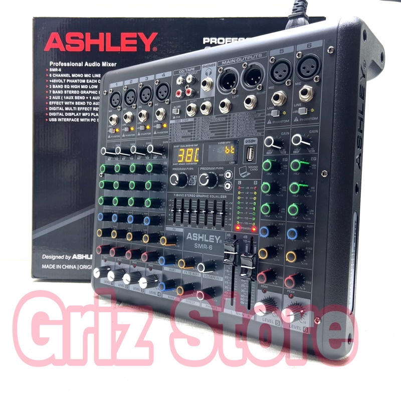 Jual Mixer Ashley SMR 6 Original 6 Channel Bluetooth - USB Ashley Premium 6 | Shopee Indonesia