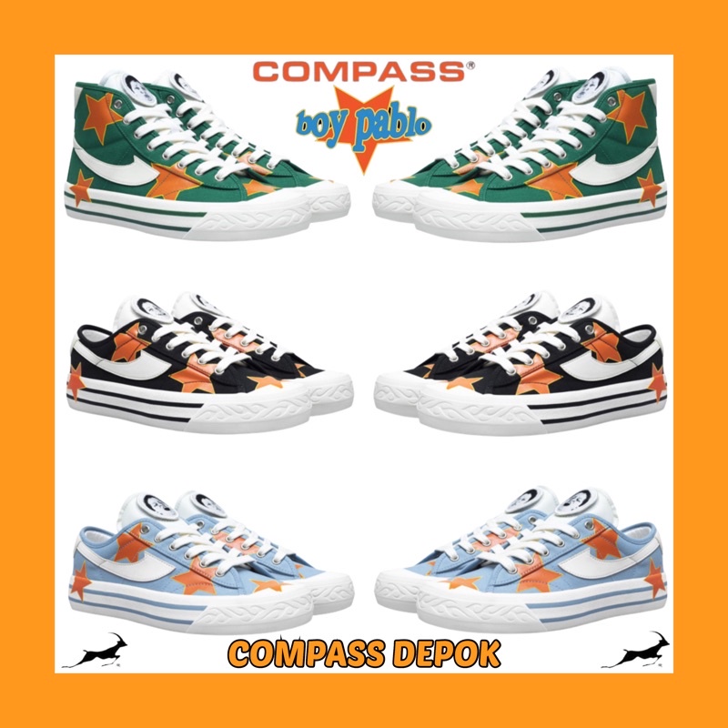 Jual Compass x Boy Pablo (Baby Blue Low / Green High / Black White Low ...