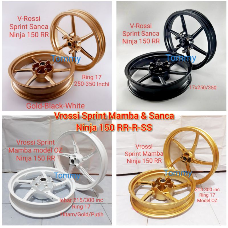 Jual Velg Rossi Sanca Ninja 150 RR R SS Roda Pelek Velek Ninja 150RR ...