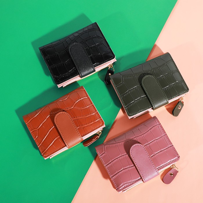 Jual ENNWEN W211 Dompet Wanita Korea Croco PU Leather Women Wallet ...