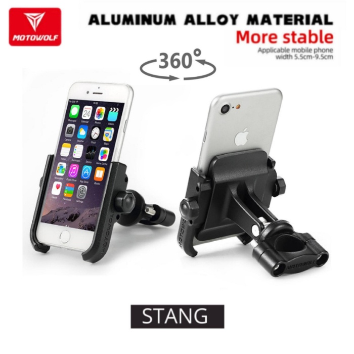 Jual Motowolf Holder Handphone Holder Stang Motor Almunium Alloy ...