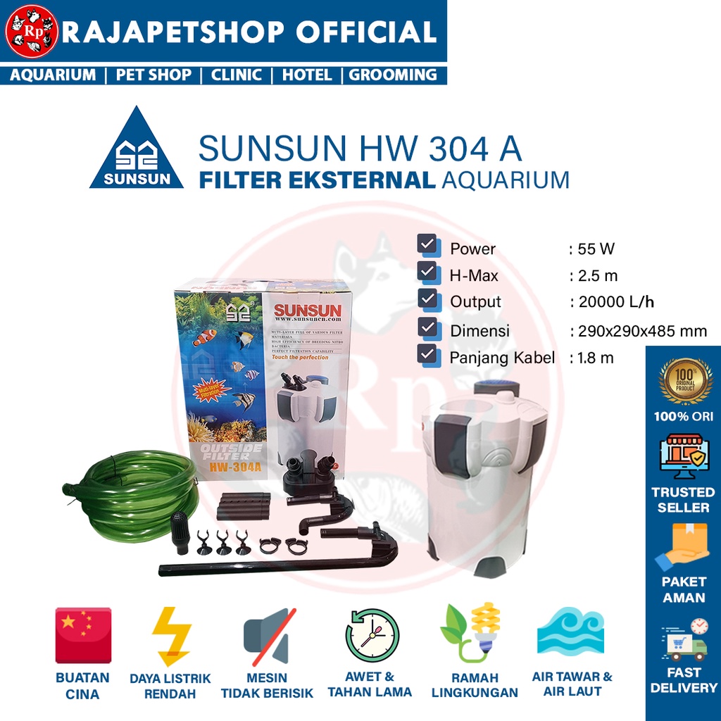 Jual EXTERNAL FILTER SUNSUN HW 304A/304B FILTER CANISTER AQUARIUM ...