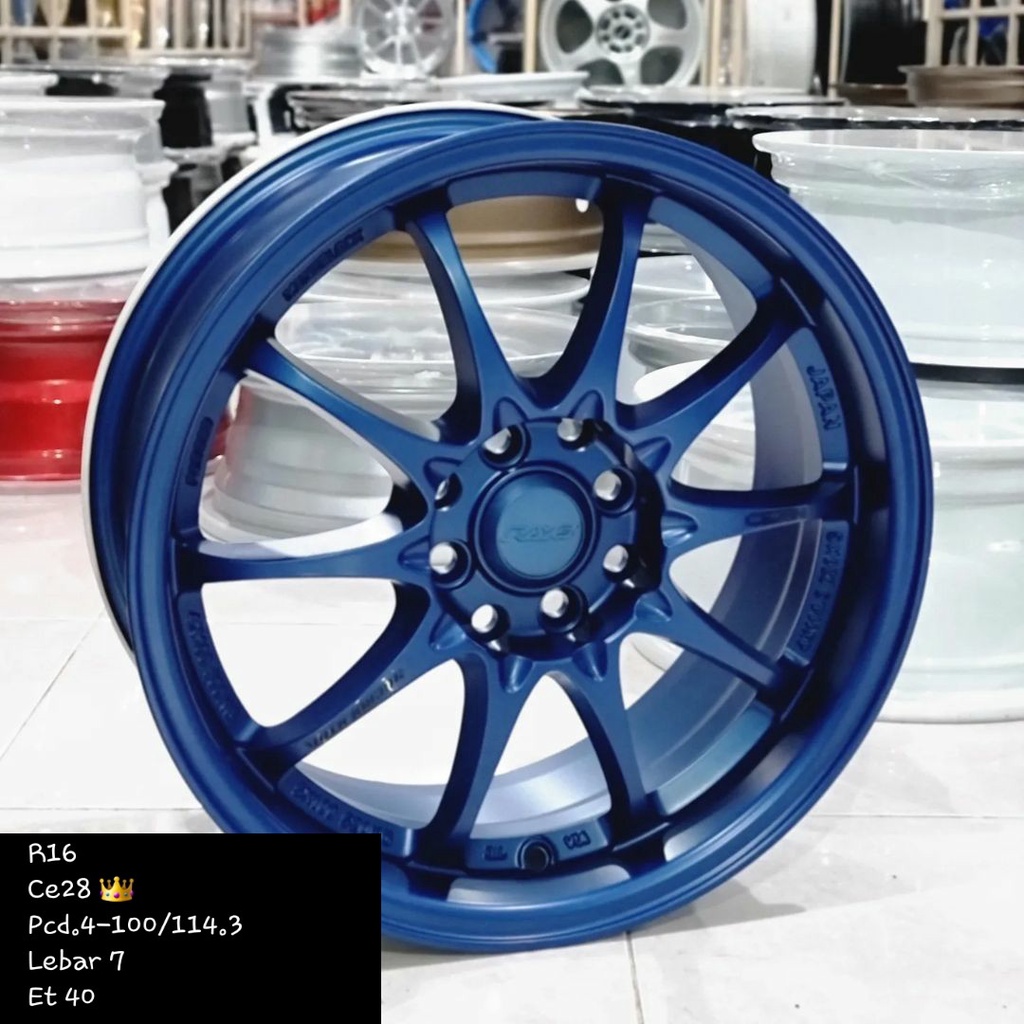 Jual velg mobil rays ce28 r16 lebar 7 et 40 blue avanza xenia brio agya dll | Shopee Indonesia