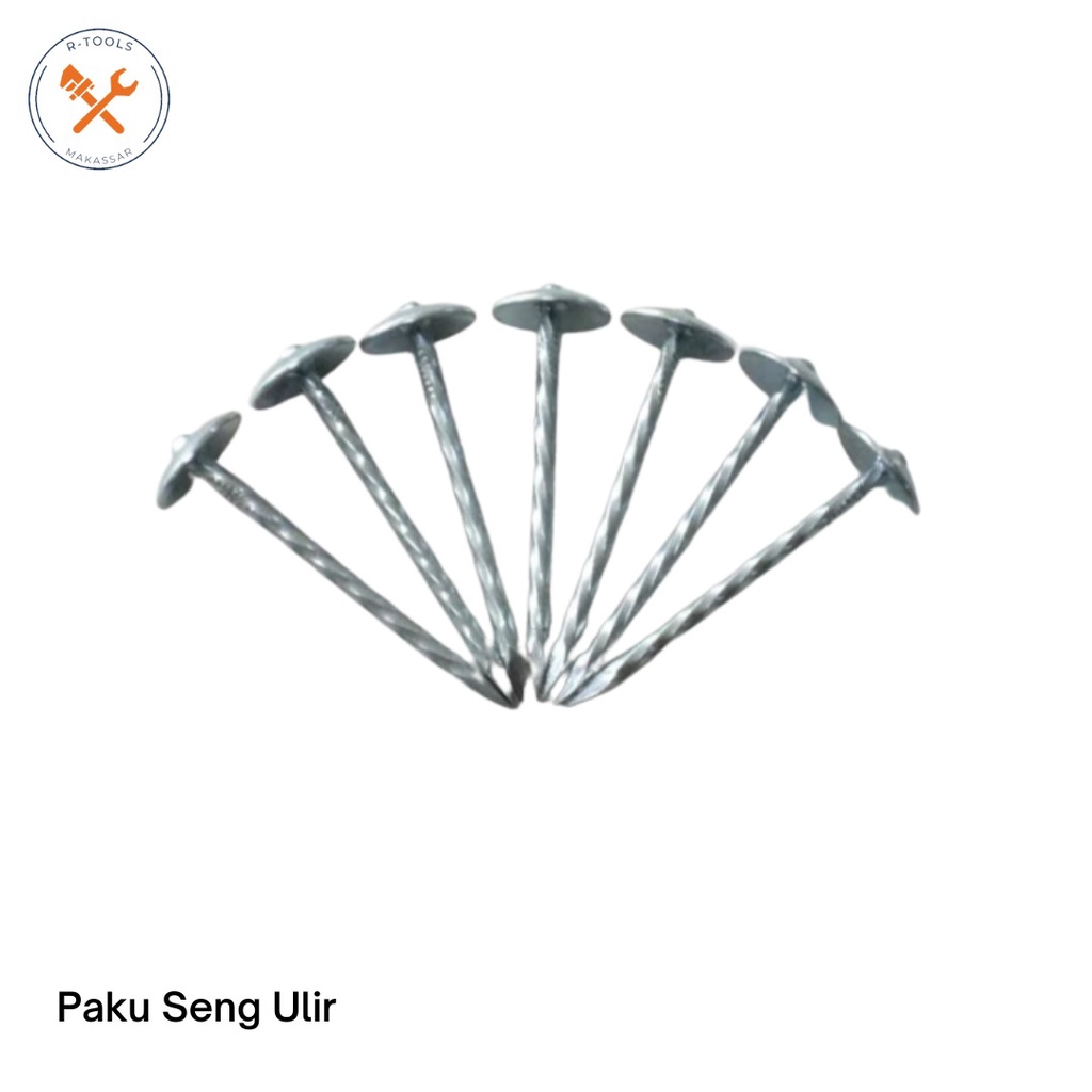 Jual Paku Seng Ulir 7CM / Paku Payung Asbes Seng atap roofing ulir 3 ...