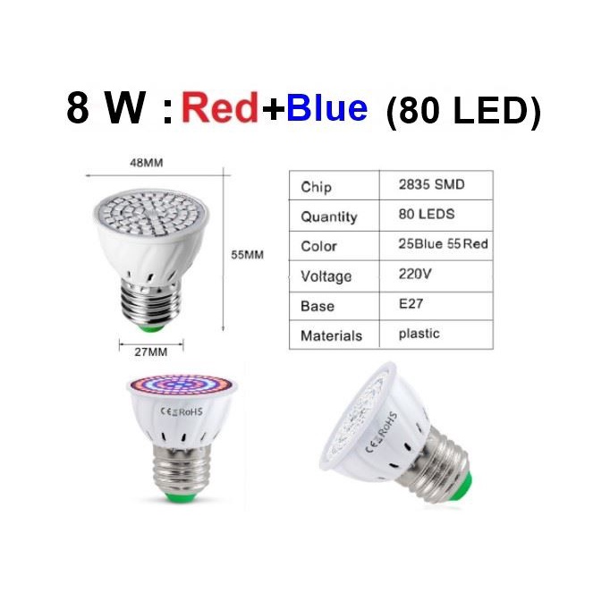 Jual SALE Lampu LED Tanaman Hidroponik Indoor UV LED Grow Ligth E27 ...