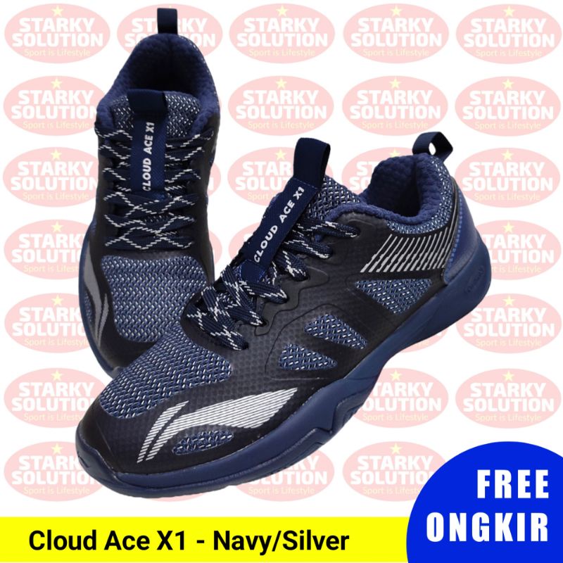 Jual Sepatu LINING CLOUD ACE X1 Bulutangkis Badminton Original - Navy ...