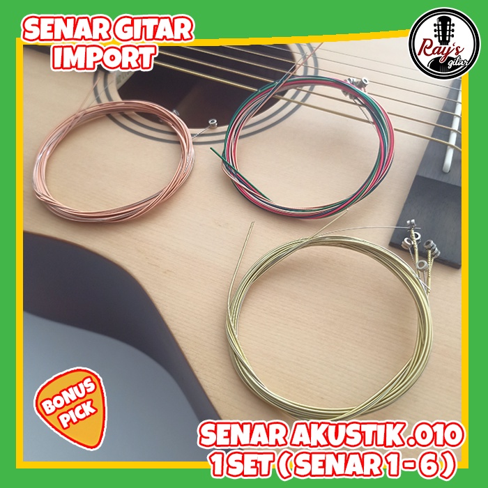 Jual Senar Gitar Akustik 010 Impor Bronze, Phosphor Bronze, Colour ...