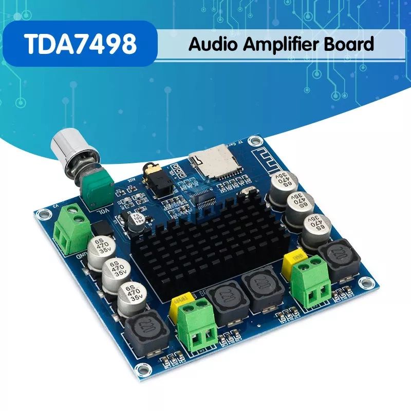 Jual TDA7498 Class D Power Amplifier Bluetooth 5.0 Stereo Plus Box Casing Acrylic | Shopee Indonesia