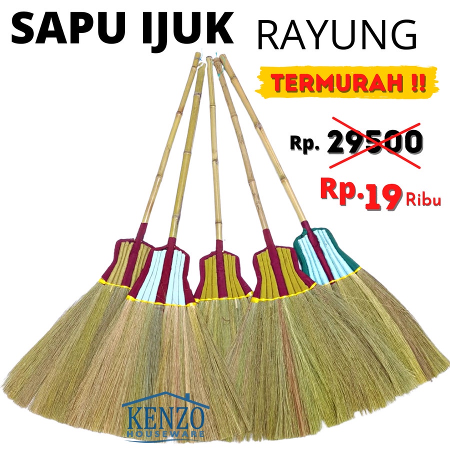 Jual Sapu Lantai Ijuk Rayung Sapu Lantai Jerami Jumbo Gagang Bambu ...