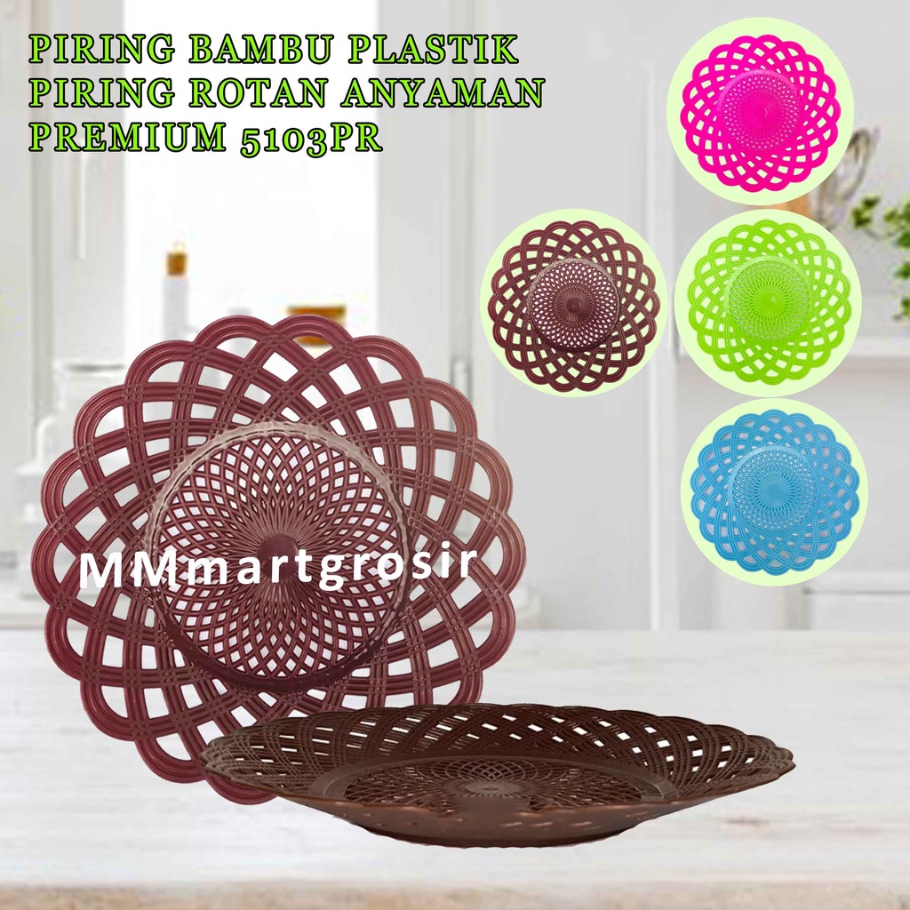 Jual Piring Bambu Plastik / Piring Rotan Anyaman / Piring Premium ...